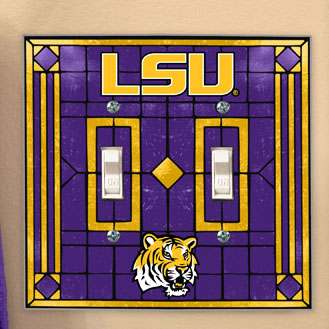 LSU Louisiana State Tigers NCAA College Art Glass Double Light Switch ...