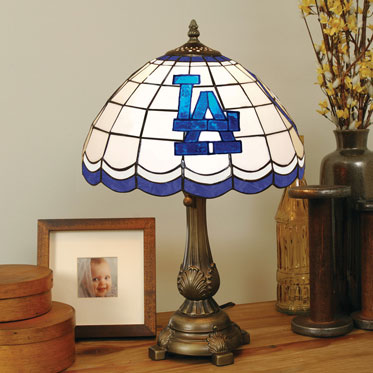 Los Angeles Dodgers MLB Stained Glass Tiffany Table Lamp