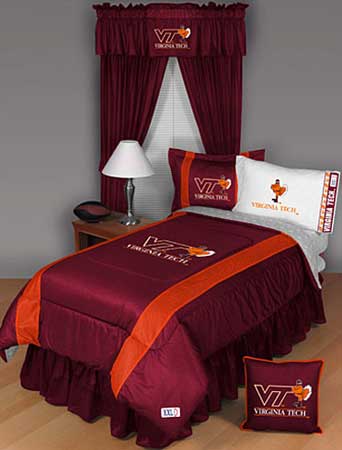 Virginia Tech Hokies Side Lines Comforter / Sheet Set