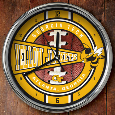 Georgia Tech Yellowjackets NCAA College 12" Chrome Wall Clock