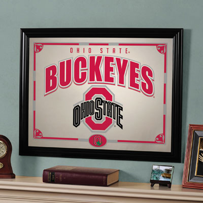 Ohio State OSU Buckeyes NCAA College Framed Glass Mirror
