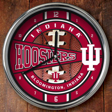 Indiana Hoosiers NCAA College 12" Chrome Wall Clock