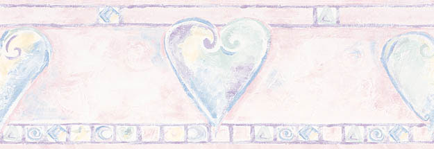 Pastel Hearts Wall Border