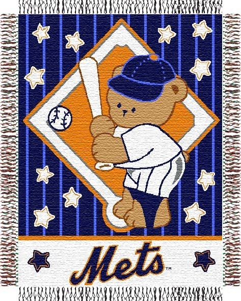 New York Mets MLB Baby 36"x 46" Triple Woven Jacquard Throw
