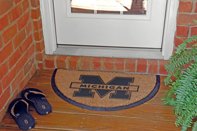 Michigan Wolverines NCAA College Half Moon Outdoor Door Mat