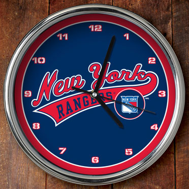New York Rangers NHL 12" Chrome Wall Clock