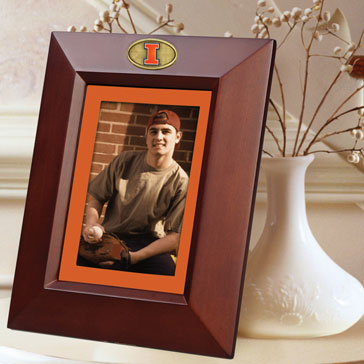 Illinois Illini NCAA College 10" x 8" Brown Vertical Picture Frame