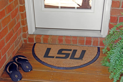 LSU Louisiana State Tigers NCAA College Half Moon Outdoor Door Mat