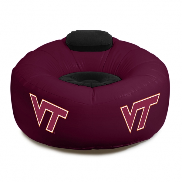 Virginia Tech Hokies NCAA College Vinyl Inflatable Chair w/ faux suede ...