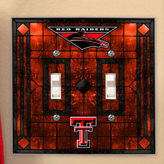 Texas Tech Red Raiders NCAA College Art Glass Double Light Switch Plate ...