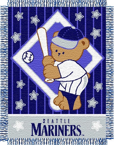 Seattle Mariners MLB Baby 36"x 46" Triple Woven Jacquard Throw