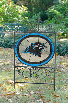 Carolina Panthers NFL Stained Glass Outdoor Yard Sign