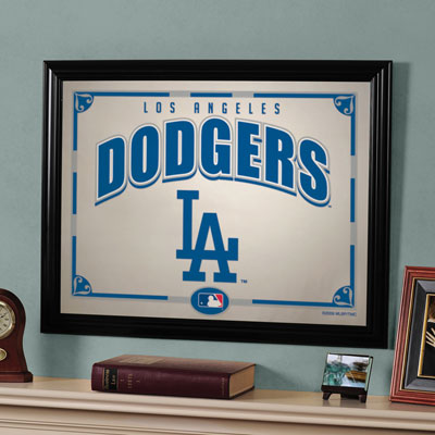 Los Angeles Dodgers MLB Framed Glass Mirror