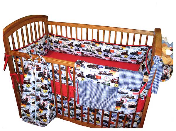 Classic Trains Four Piece Crib Set
