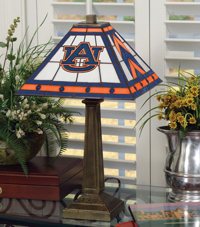Auburn Tigers NCAA College Stained Glass Mission Style Table Lamp