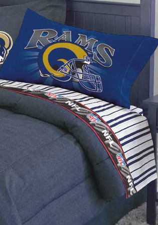 St. Louis Rams Queen Size Pinstripe Sheet Set