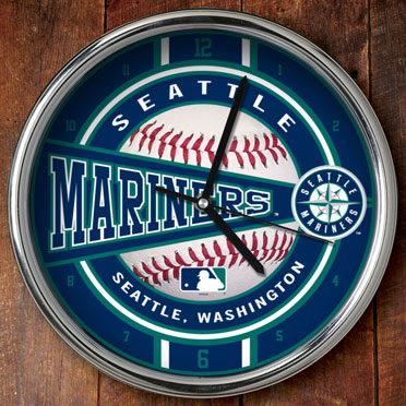 Seattle Mariners MLB 12" Chrome Wall Clock