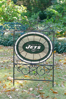New York Jets NFL Stained Glass Outdoor Yard Sign