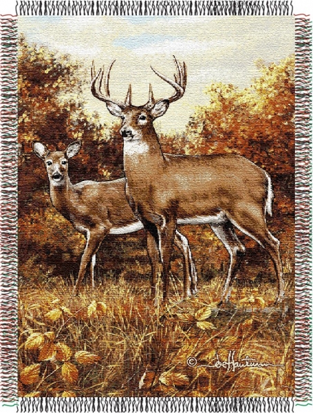 Hautman Bros. Royal Pair 48" x 60" Metallic Tapestry Throw