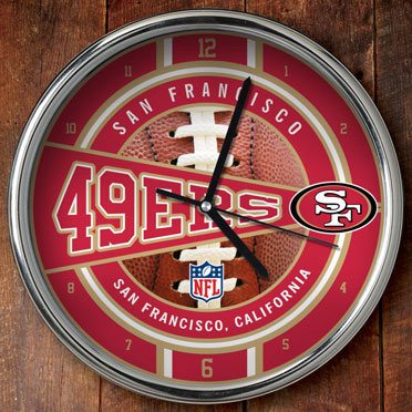 San Francisco 49ers NFL 12" Chrome Wall Clock