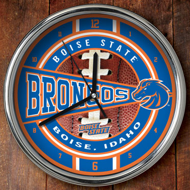 Boise State Broncos NCAA College 12" Chrome Wall Clock
