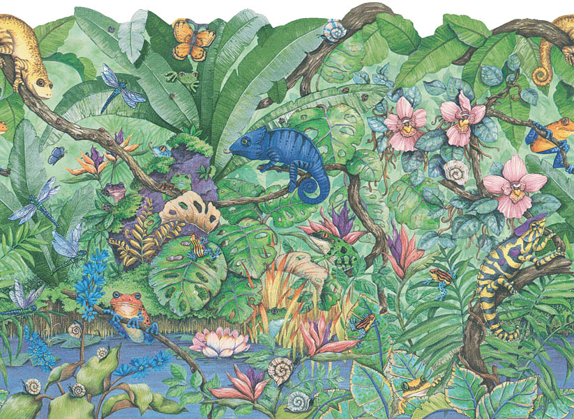 Reptiles and Insects Wall Border