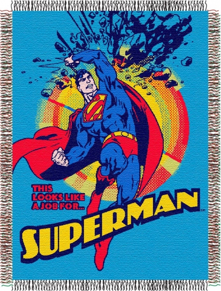 Superman Smash 48" x 60" Metallic Tapestry Throw