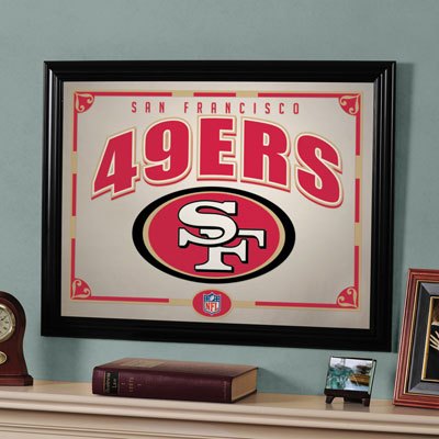 San Francisco 49ers NFL Framed Glass Mirror