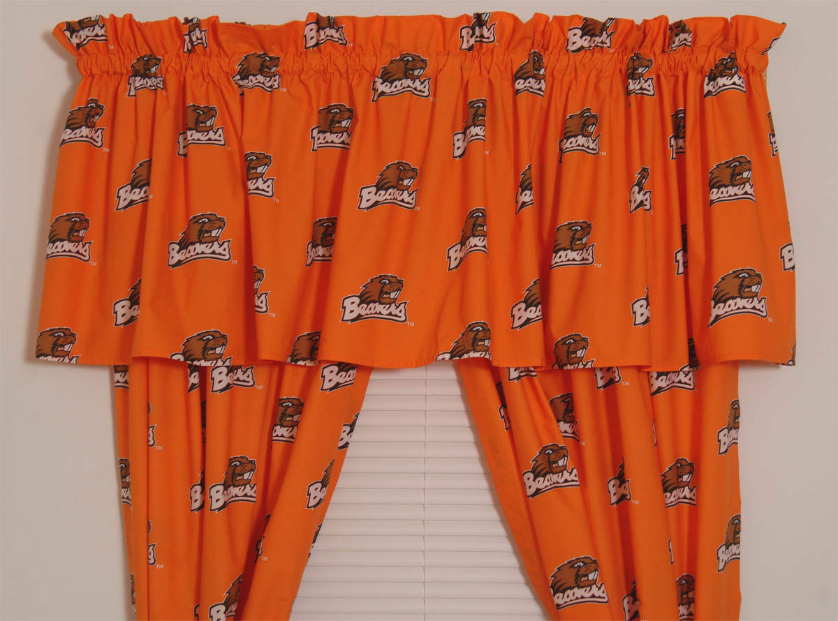 Oregon State Beavers 100% Cotton Sateen Window Valance