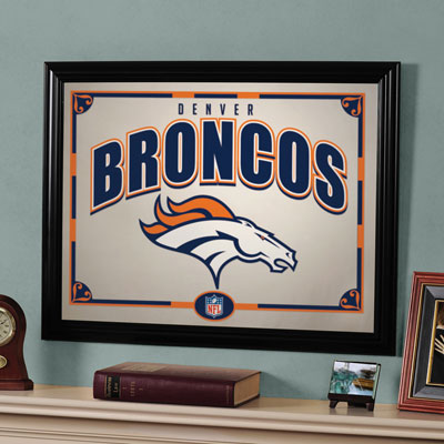Denver Broncos NFL Framed Glass Mirror