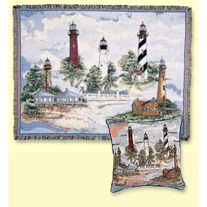 Florida Lights Lighthouse Blanket Throw