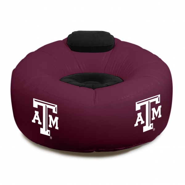 Texas A&M Aggies NCAA College Vinyl Inflatable Chair w/ faux suede cushions