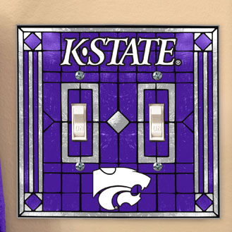 Kansas State Wildcats NCAA College Art Glass Double Light Switch Plate ...