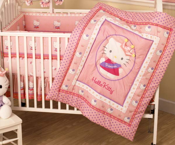 Hello Kitty Princess 3 Piece Crib Bedding Set