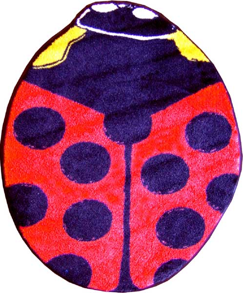Red Ladybug Rug (35" x 39")