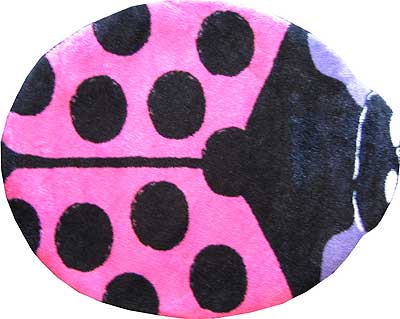 Pink Ladybug Rug (35" x 39")