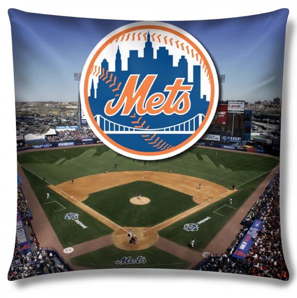 New York Mets MLB "Stadium" 18"x18" Dye Sublimation Pillow