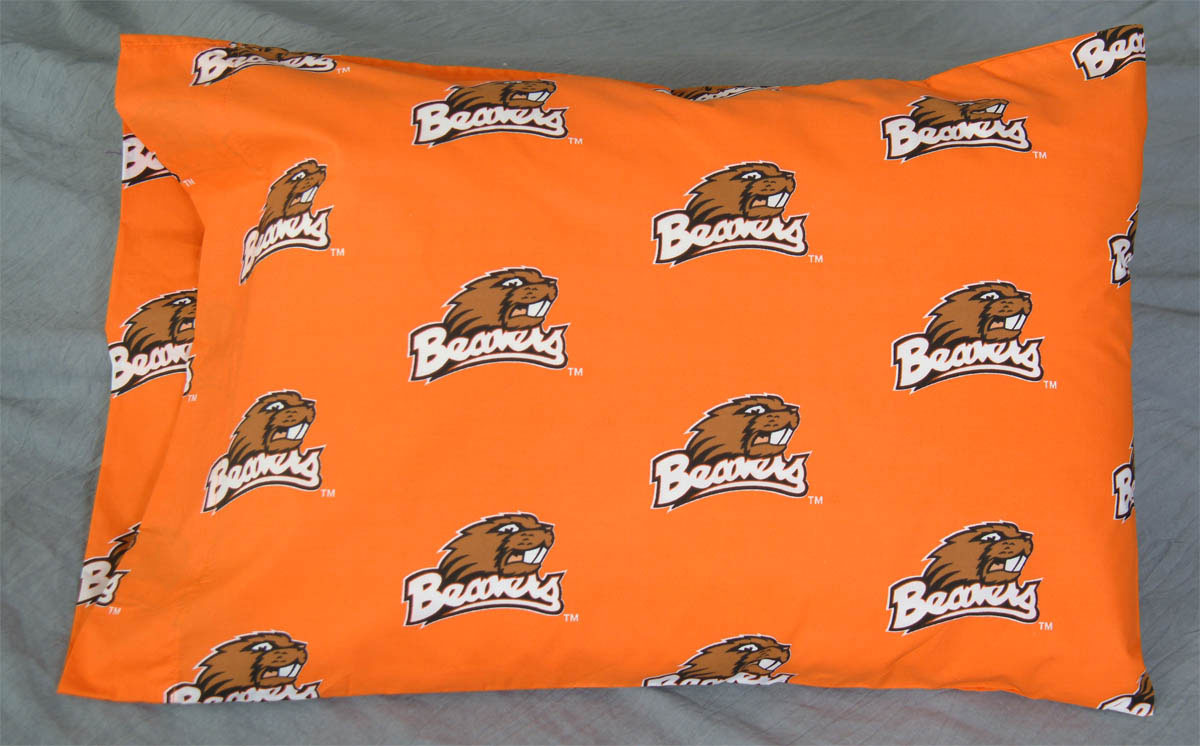 Oregon State Beavers 100% Cotton Sateen Standard Pillowcase