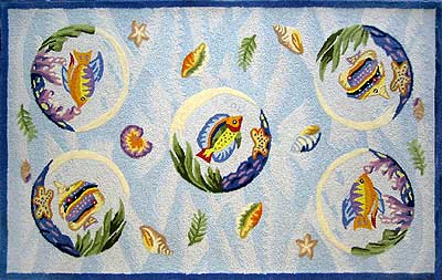 Fish Bubbles Rug (4' x 6')