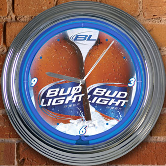Bud Light Anheuser-Busch 15" Neon Wall Clock