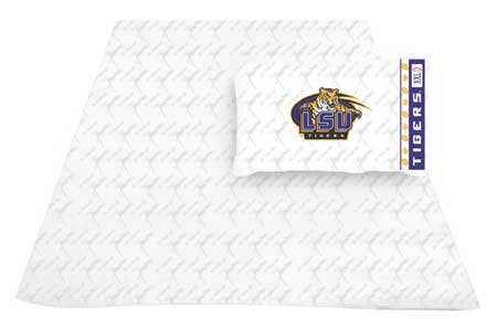 LSU Louisiana State Tigers Locker Room Sheet Set