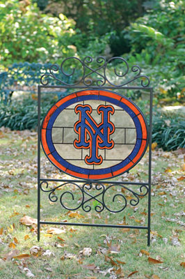 New York Mets MLB Stained Glass Outdoor Yard Sign