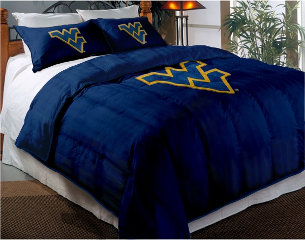 West Virginia Mountaineers College Twin Chenille Embroidered Comforter ...