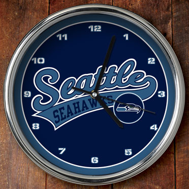 Seattle Seahawks NFL 12" Chrome Wall Clock