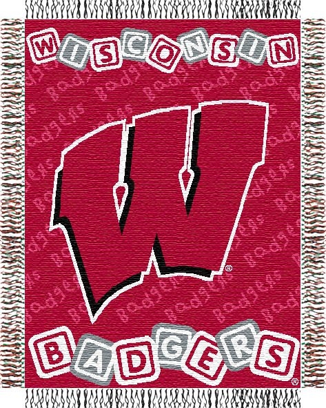Wisconsin Badgers NCAA College Baby 36" x 46" Triple Woven Jacquard Throw