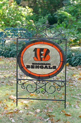 Cincinnati Bengals NFL Stained Glass Outdoor Yard Sign
