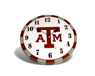 Texas A&M Wooden Clock