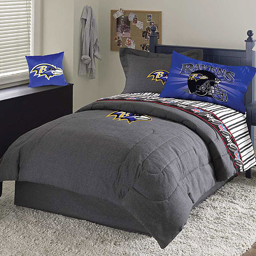 Baltimore Ravens NFL Team Denim Queen Comforter / Sheet Set