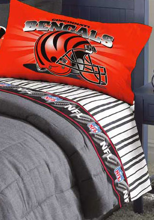 Cincinatti Bengals Queen Size Pinstripe Sheet Set