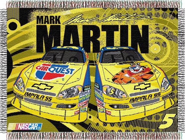 Mark Martin #8 NASCAR "Flash" 48" x 60" Metallic Tapestry Throw